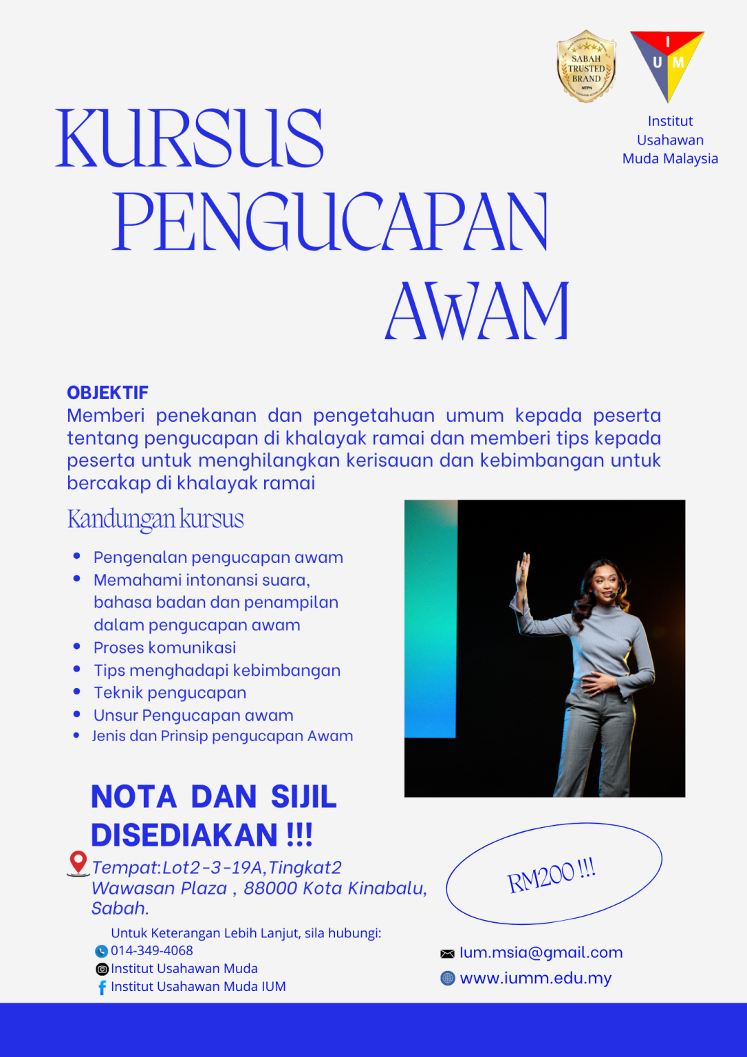 Kursus Asas Pengucapan Awam – Institut Usahawan Muda Malaysia